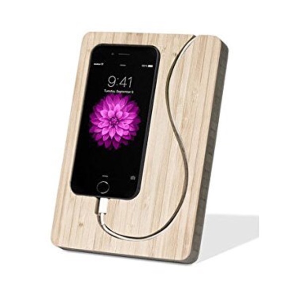 Cell Phones & Accessories | Iphone Stand Bamboo Cradle Charger Wood ...